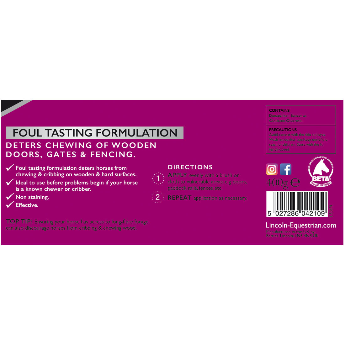 Lincoln Horse Care - Lincoln Crib Biting Preventative